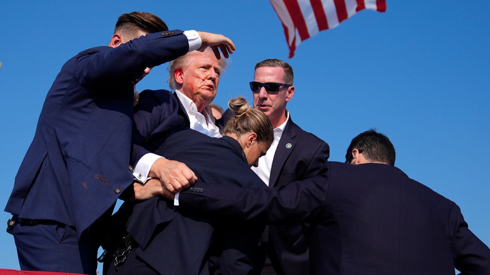 Former Pres. Trump rushed off stage following possible shots fired ... Former Pres. Trump rushed off stage following possible shots fired ...